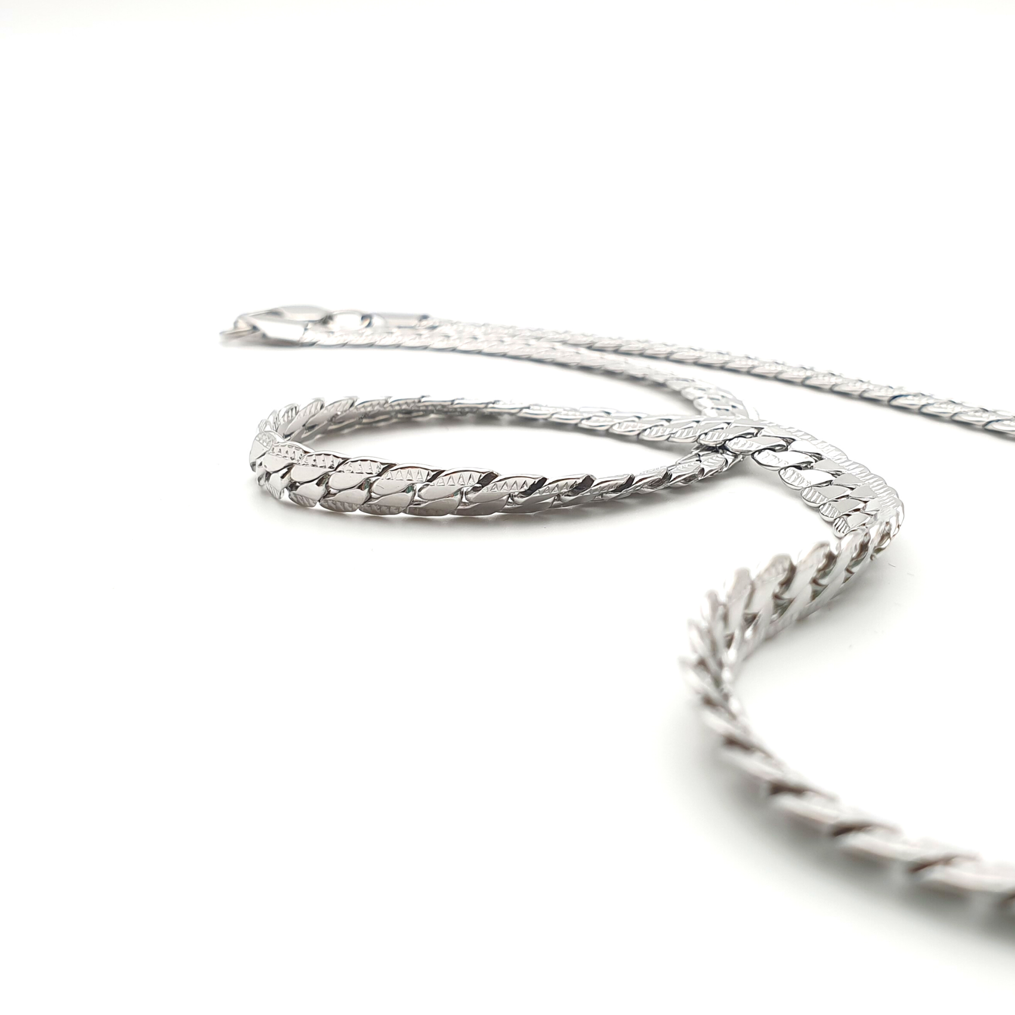 Stainless Steel Detailed Edge Thin Cuban Chain – Cintamani London